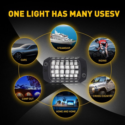 4-20PC Waterproof LED Underglow Underbody Glow Lamp Pure Red LED Rock ...