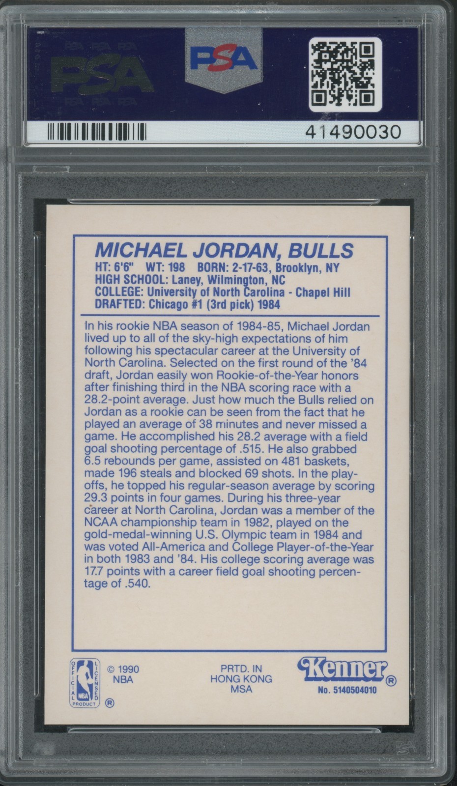 1990 Kenner Starting Lineup Yellow MICHAEL JORDAN PSA 10 GEM MINT RC ...
