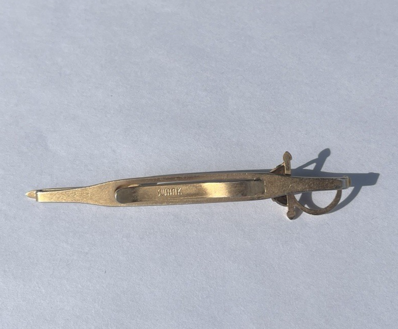 Vintage Mid Century Signed SWANK Gold Tone SWORD Tie Bar Clip | eBay