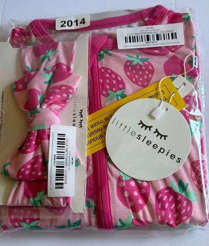 Little Sleepies LIMITED Sweet Strawberries PNK Zippy PJ 18-24mo NWT ...