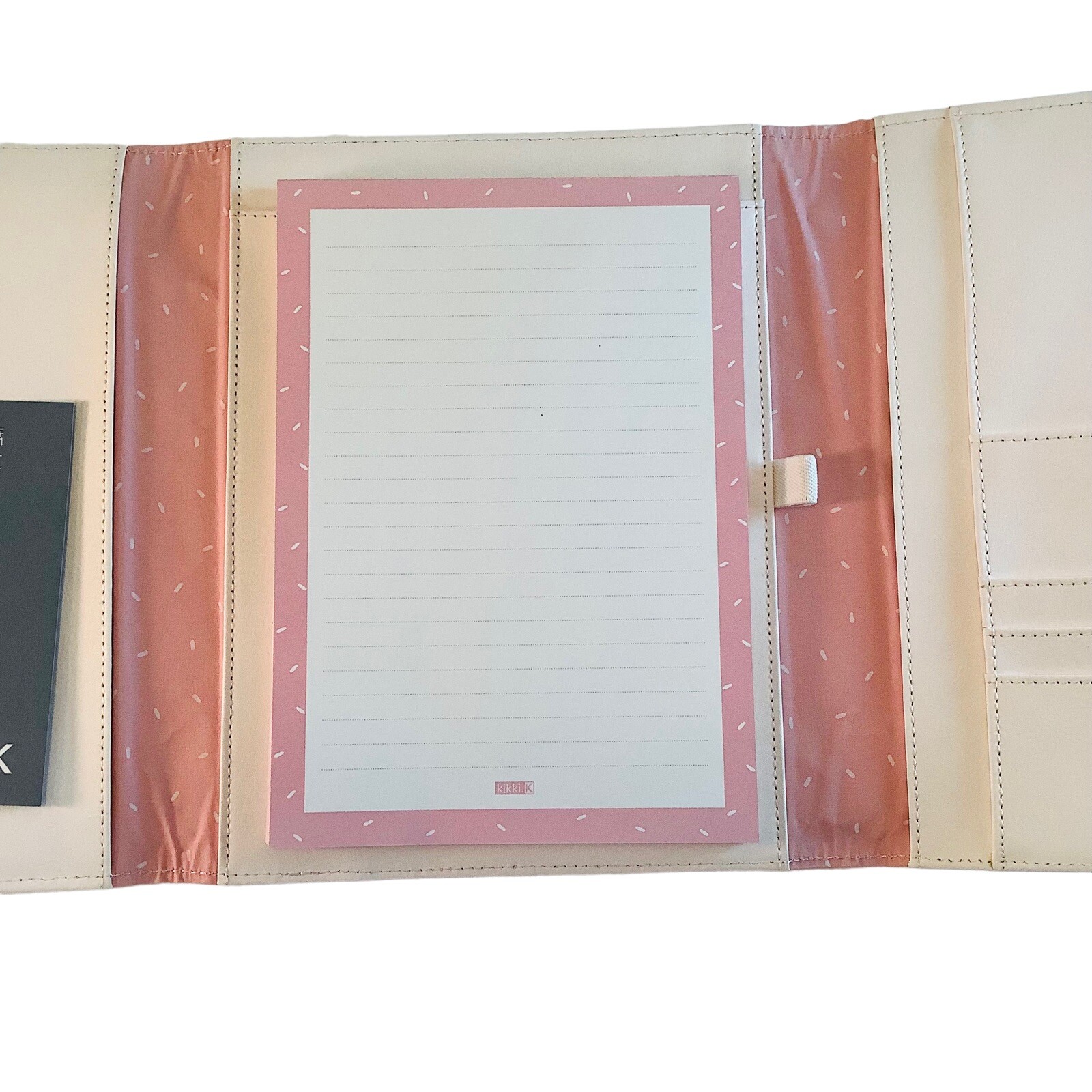 Kikki.K Leather Compendium Pink Trifold Notepad Padfolio "Today is Your ...