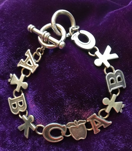 ABC Apple Teacher Link Metal Bracelet w/ Toggle | eBay