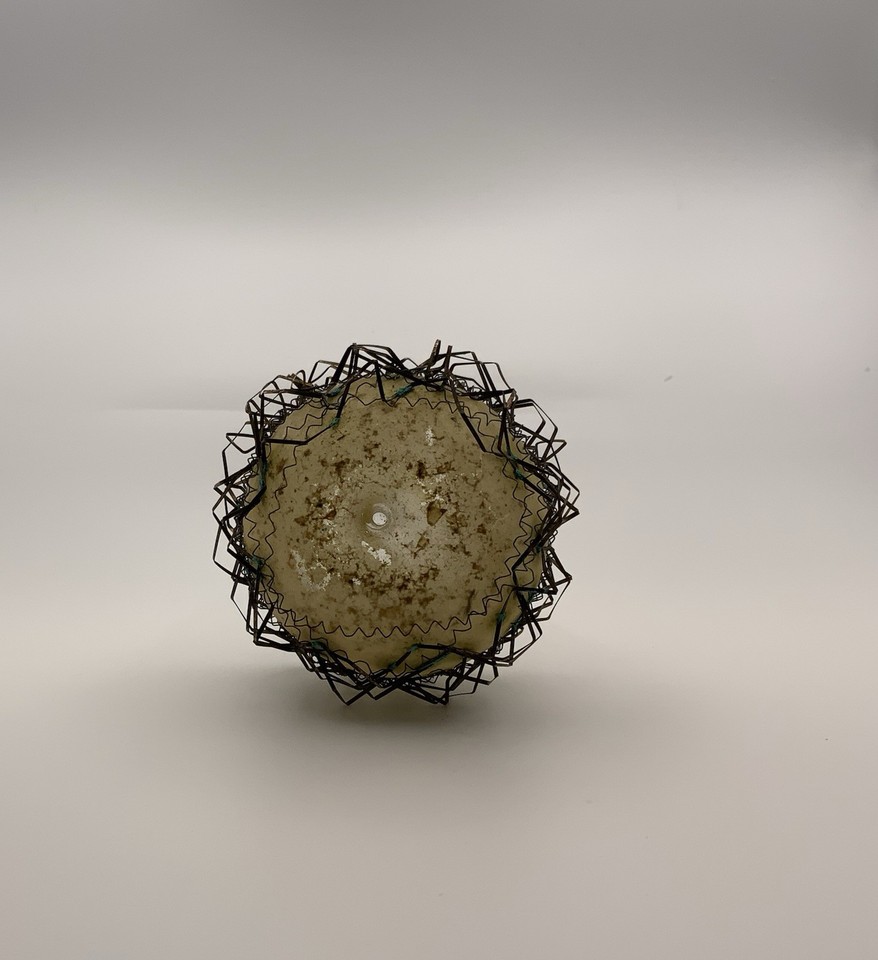 Antique German Wire Wrap Tinsel Glass Bucket Cauldron Christmas ...