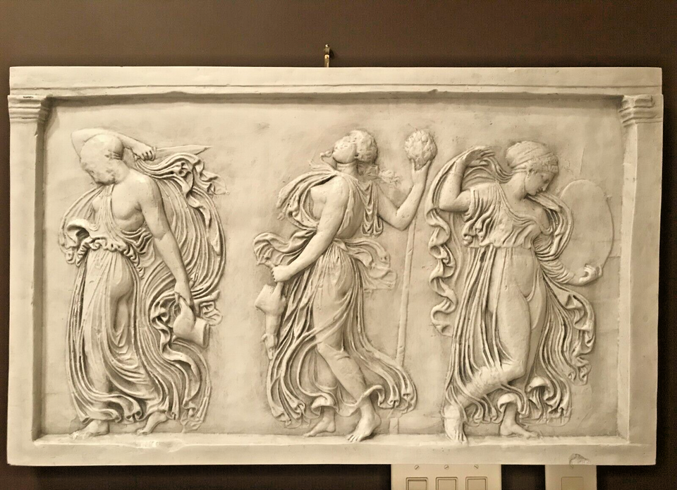 Large Dancing Muses Classical Greek Roman Sculptural Wall Plaque/Frieze ...