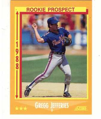1988 Score Gregg Jefferies Rookie Prospect Baseball Card #645 MLB New ...