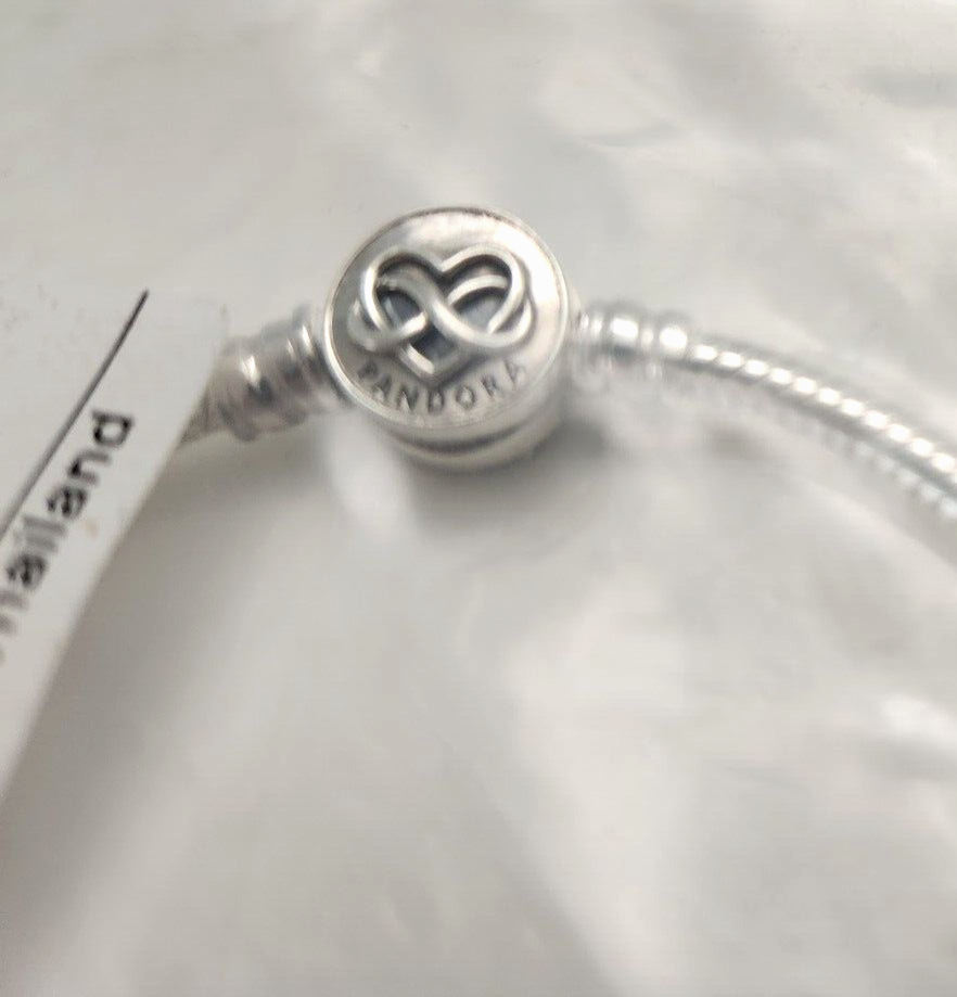 Pandora Moments Heart Infinity Clasp Snake Chain Bracelet #599365C00-17 ...