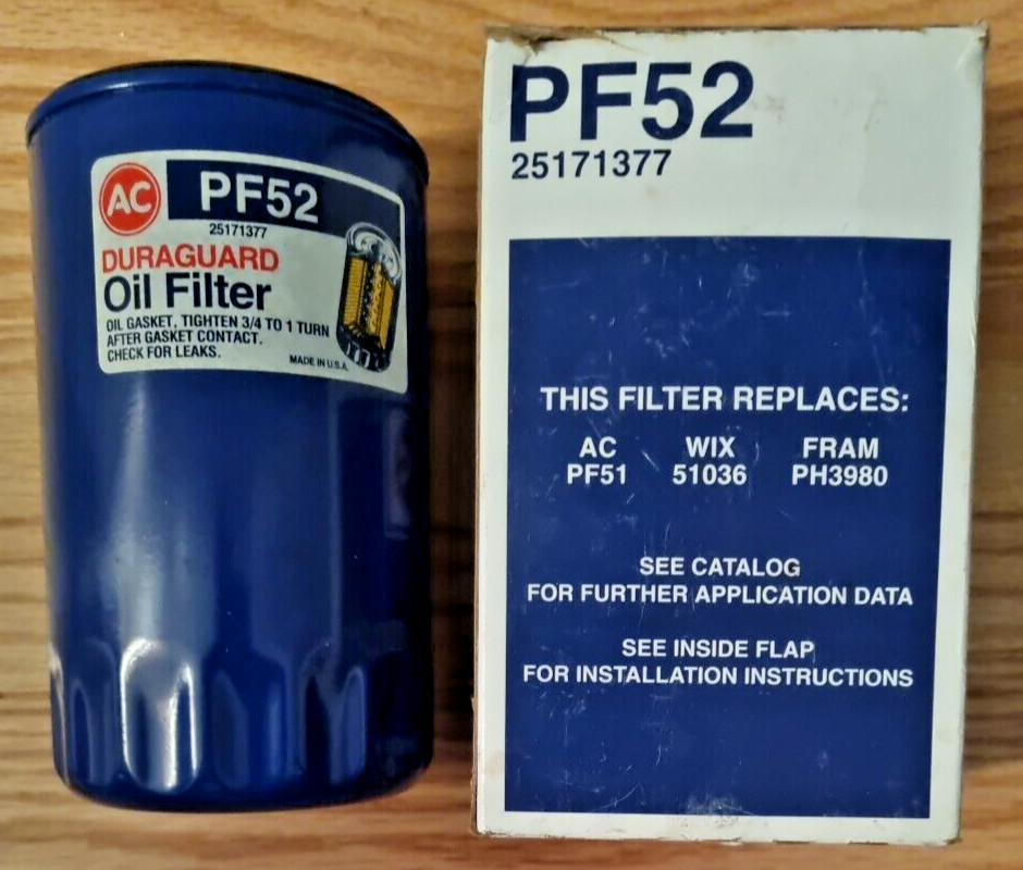 AC-Delco PF52 - cross reference oil filters | oilfilter-crossreference.com