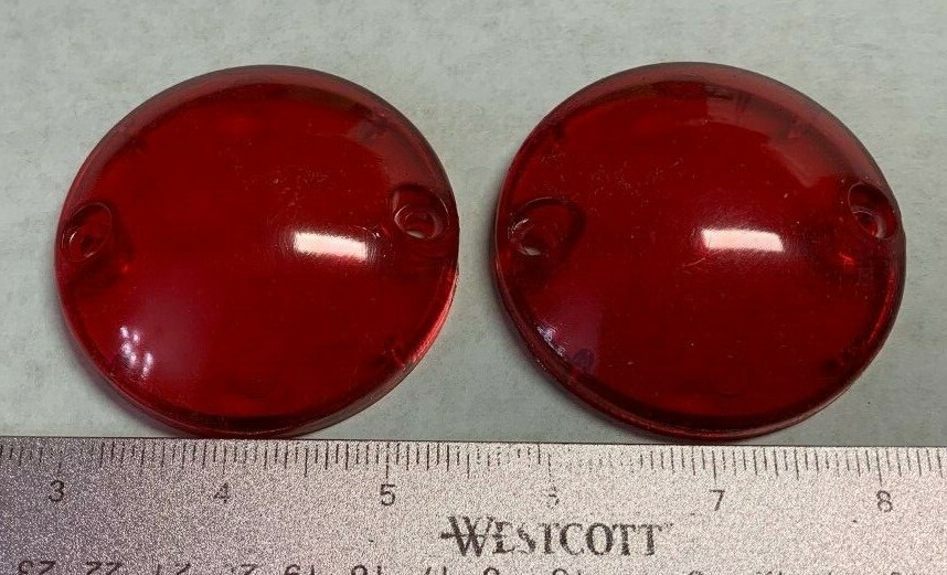 (2) Qty. of Red Light Covers, 2-5/8" OD Clearance Lamp Truck Trailer ...