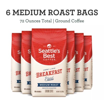 6 Pack Seattle’s Best Breakfast Blend Medium Roast Ground Coffee | eBay