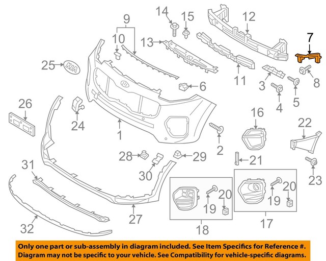 OEM 17-2020 Kia Sportage Bracket Front Bumper Upper Side Mounting ...