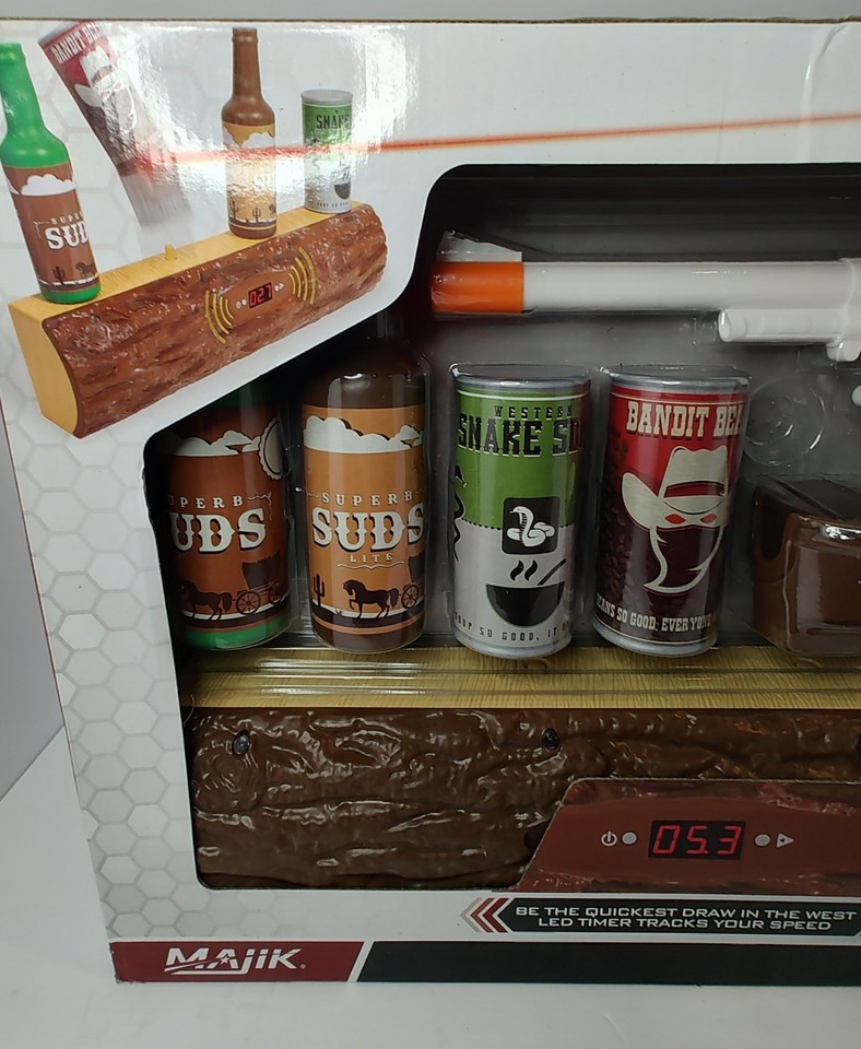 Majik Quick Draw Shootout Game Set with Cans and Toy Gun New In Sealed ...