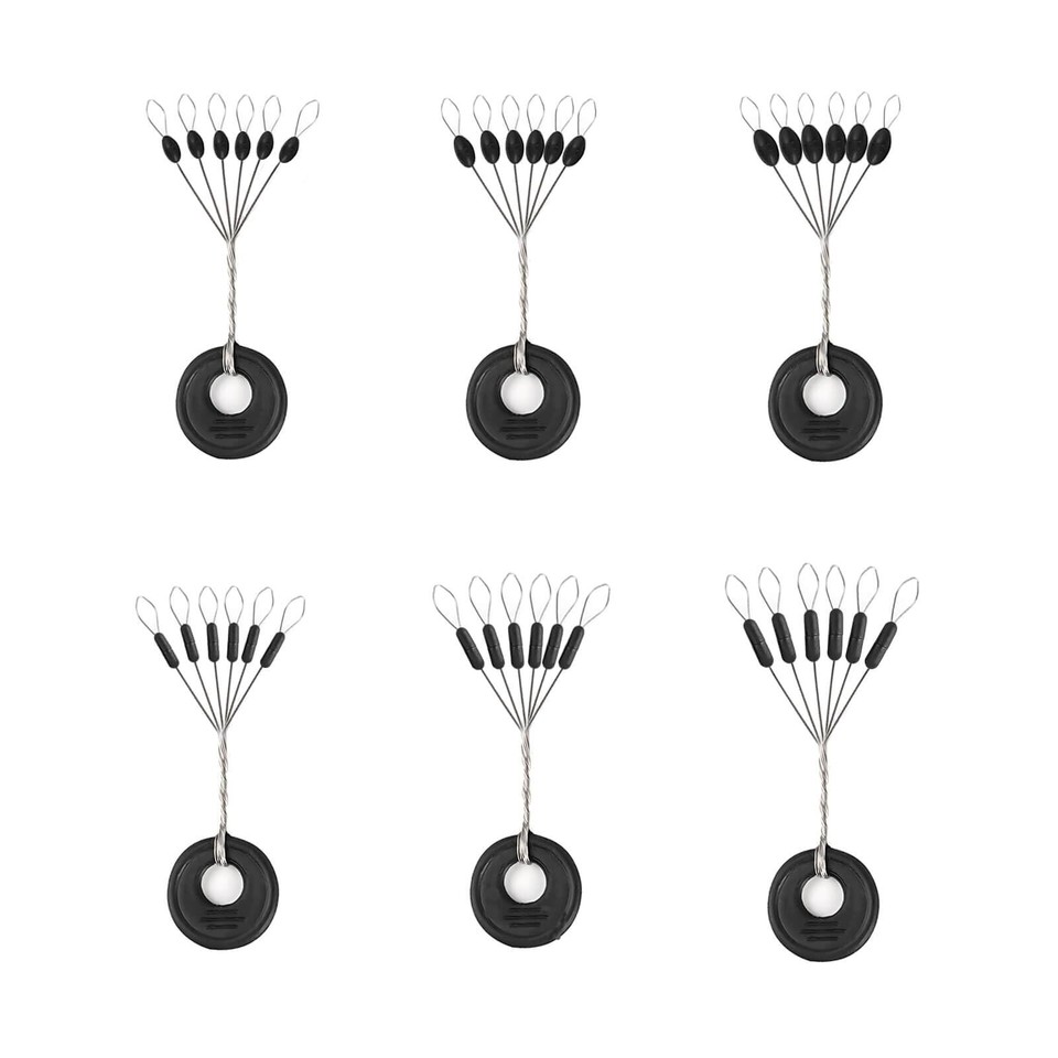 1080PCS Fishing Bobber Stoppers Oval and Column Floats Sinker Stops ...