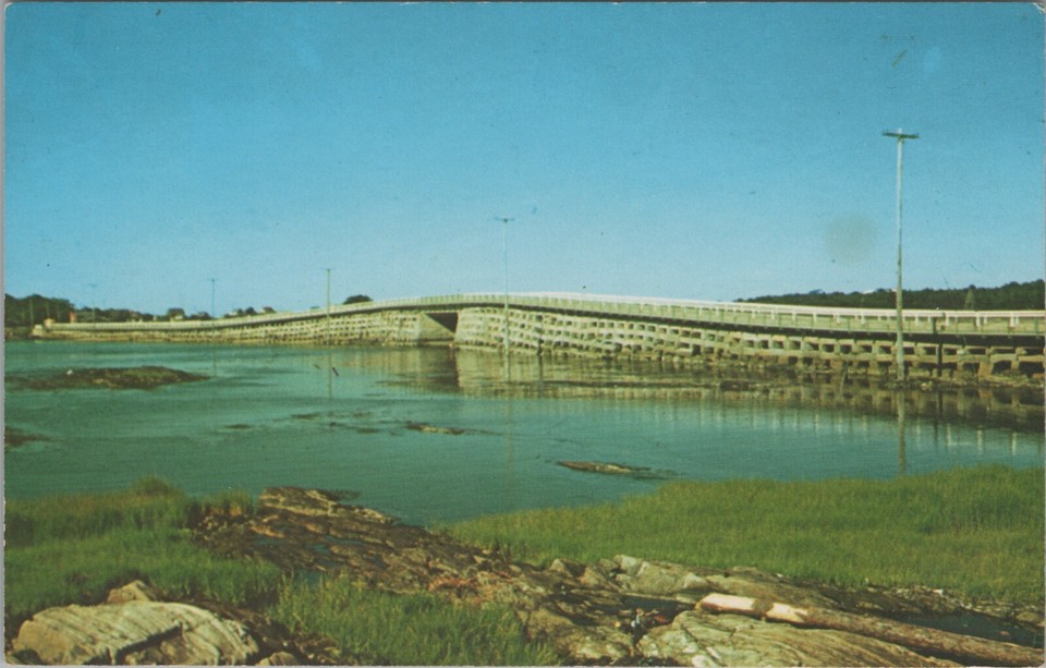 Bailey Island Bridge Maine Granite Blocks Honeycomb Chrome Vintage Post ...