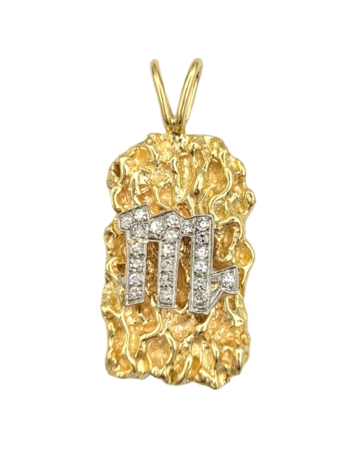 Pendant Charm Textured 14K Yellow Gold Zodiac Scorpio Symbol w ...