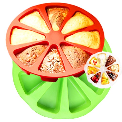 1 Piece Silicone Cake Mold 8 Hole Pizza Pan DIY Fondant Cake Mold ...