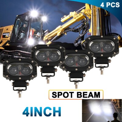 4x 4'' LED Head Lamp for Caterpillar Skid Steers Excavator Forklift ...