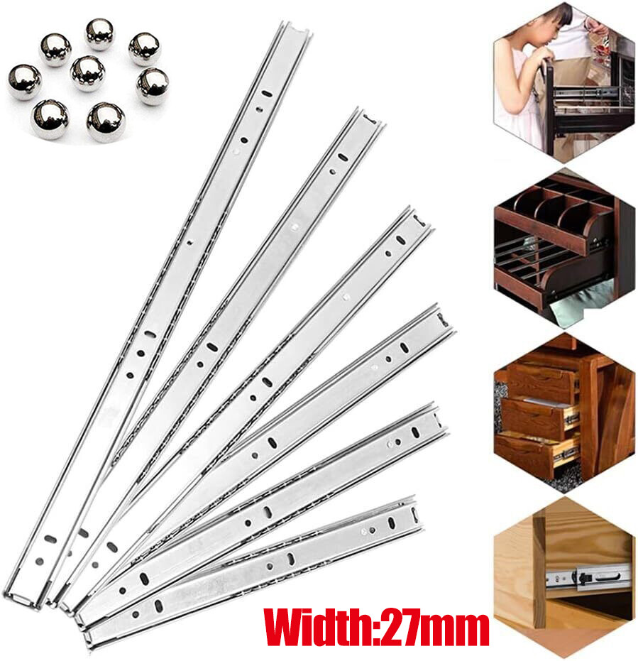 250-500mm Ball Bearing Cabinet Drawer Runners Slides Draw depth for ...