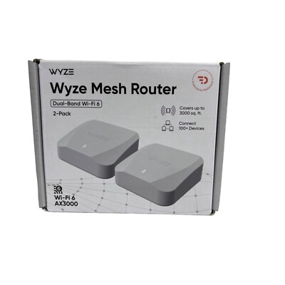 Wyze 2pk AX3000 Dual-Band Wi-Fi 6 Mesh Router 2.4/5GHz up to 3Gbps 3000 ...