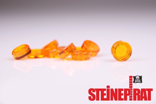 LEGO® 10x 98138 (-NEU-) Fliese rund / Kachel / transparent orange ...