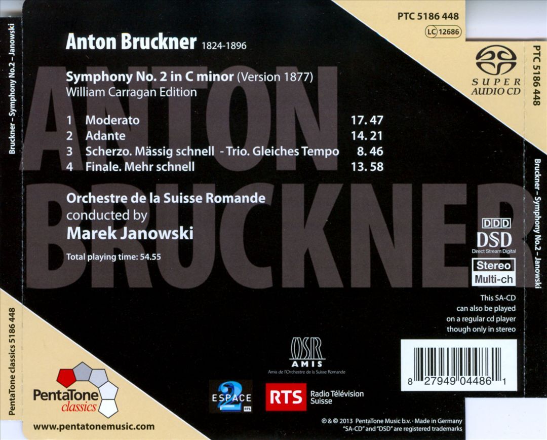 MAREK JANOWSKI / L'ORCHESTRE DE LA SUISSE ROMANDE BRUCKNER: SYMPHONY NO ...