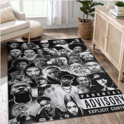 Rappers Hip Hop Rug, Hip Hop Music Fan Gift Rectangle Area Rug Carpet ...