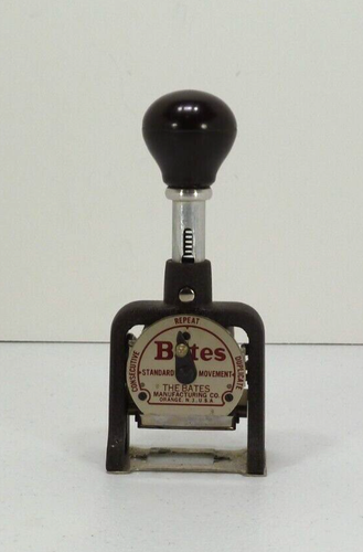 VTG Bates Numbering Machine 6 Wheels Style E Stamp Made In USA Brown | eBay