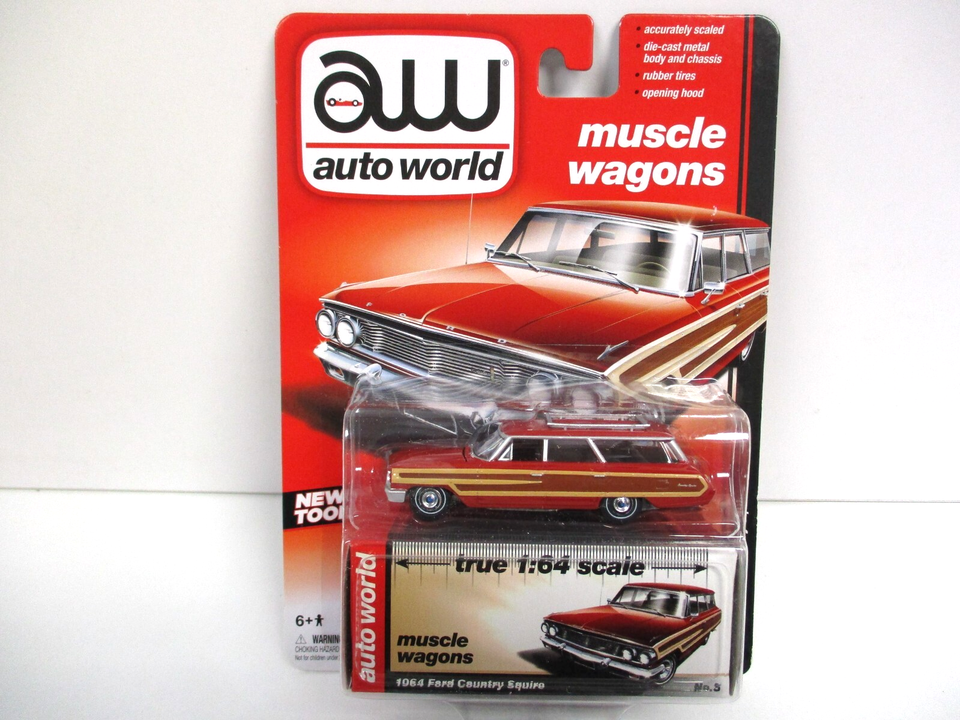 AUTO WORLD MUSCLE WAGONS - 1964 FORD COUNTRY SQUIRE STATION WAGON - 1/ ...