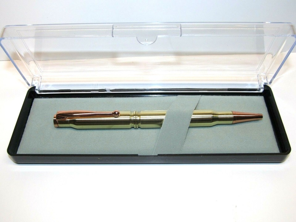 2 ea. Handmade RIFLE BULLET Pens w/Case Made From .308 Brass & 30-06 ...