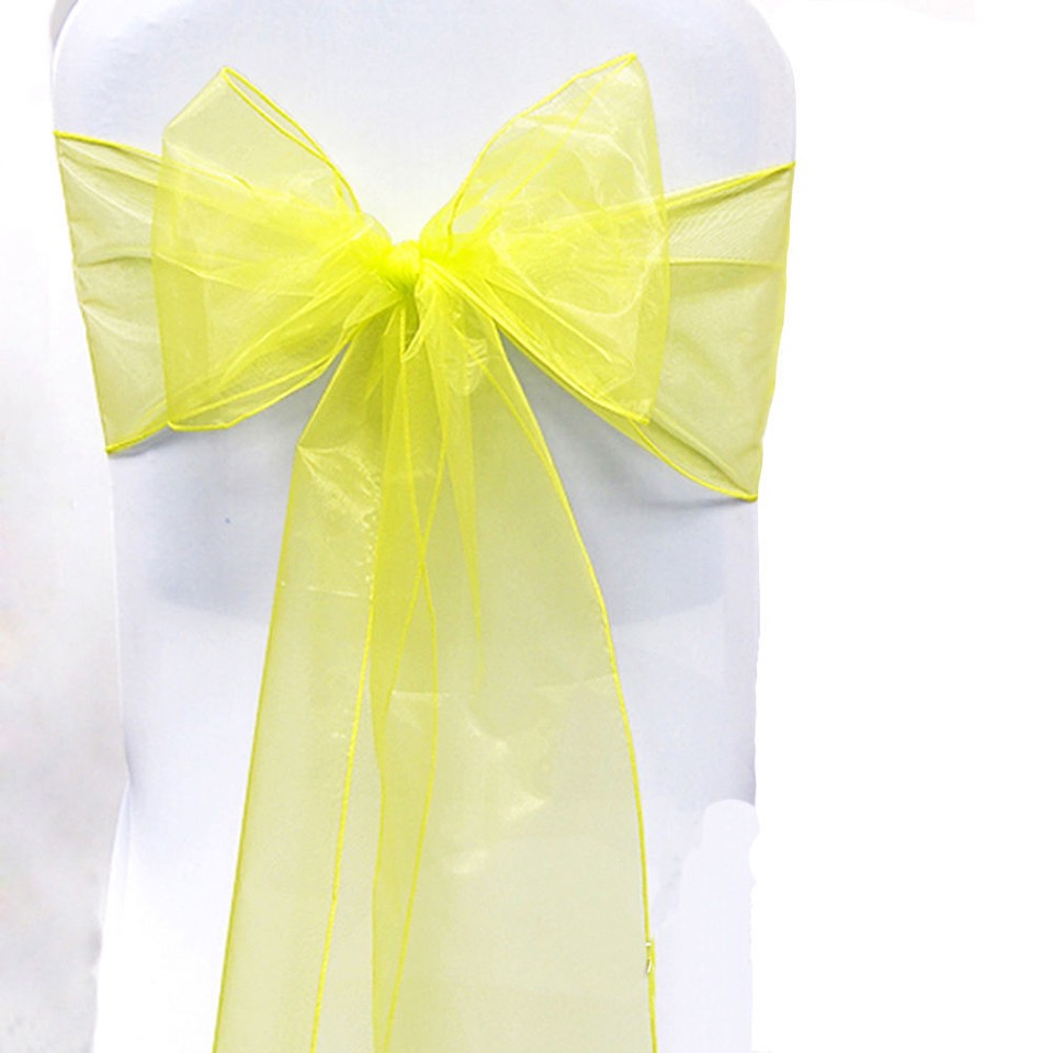10PCS Organza Sashes Chair Cover Bow Sash WIDER FULLER BOWS Wedding ...