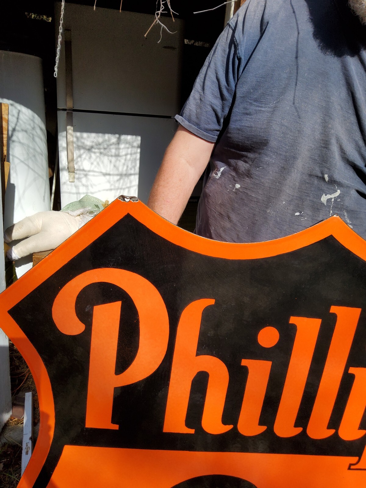 ** VINTAGE ORIGINAL PHILLIPS 66 PORCELAIN SIGN DSP 1954 OLD GAS S.P.S ...