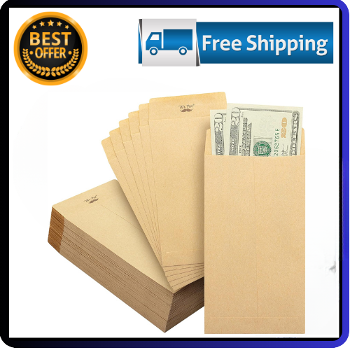 100-Pack Money Envelopes for Banks Cash Coins and Budgeting (3.5 x 6.5 ...