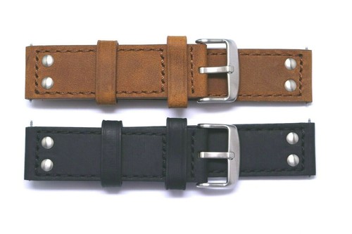Black or Brown Crazy horse Leather Men Watch Band For Citizen Eco-Drive ...
