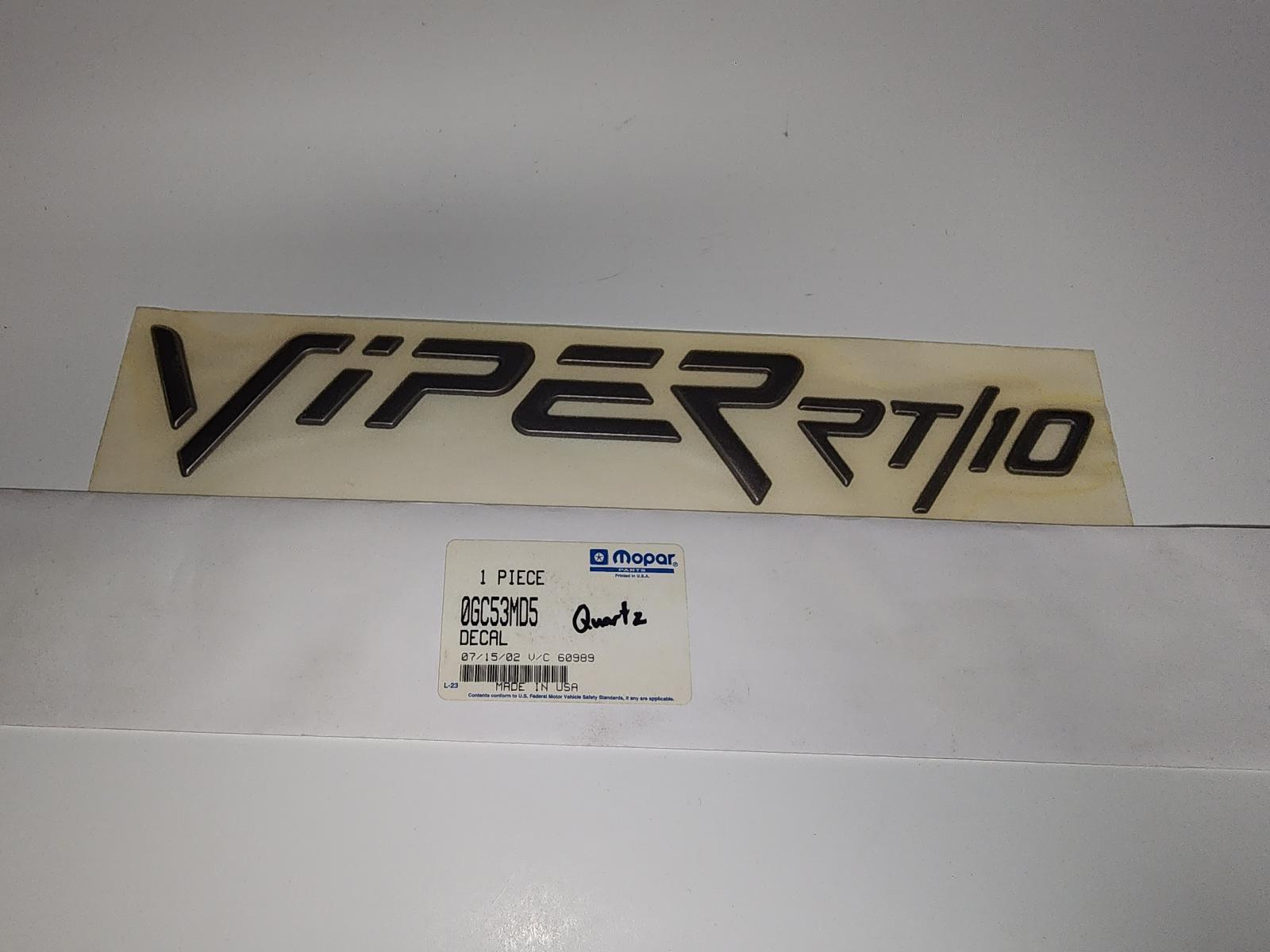 93-96 DODGE "VIPER RT/10" QUARTZ SIDE DECAL | eBay