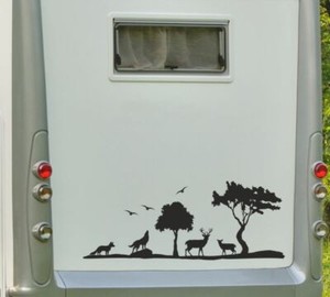 Aufkleber Wohnwagen Wohnmobil Caravan Camper Auto Landschaft Wild Wald ...