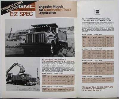 1980 GMC Brigadier Series 8000-9500 Construction Truck Sale Brochure ...