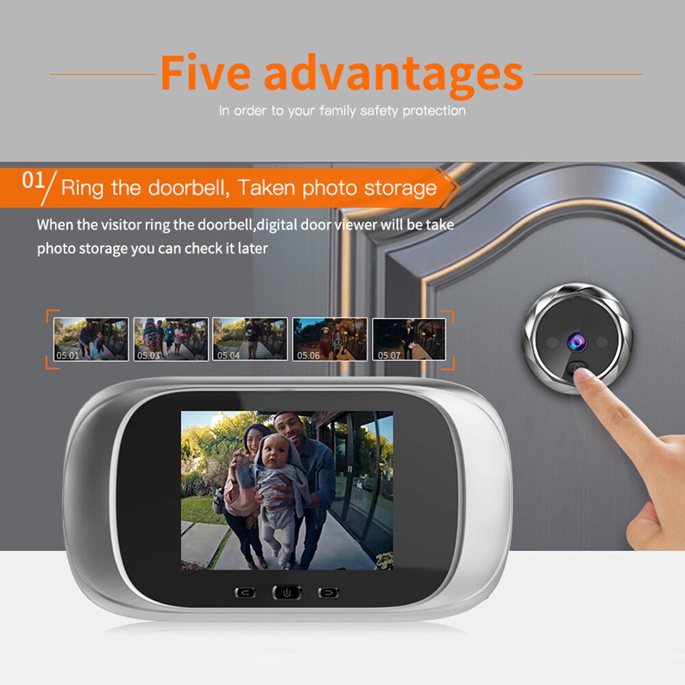 DD1 2.8 inch Digital Doorbell Door Peephole Camera Viewer Doorbell ...