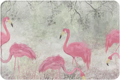 Bathroom Rugs Cute Pink Flamingo Modern Art Boho Bath Mat Soft 16"x24 ...