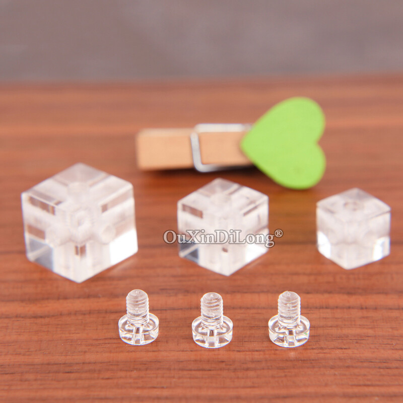 400PCS Clear Acrylic Cubes Block Right Angle Corner Braces Joint ...