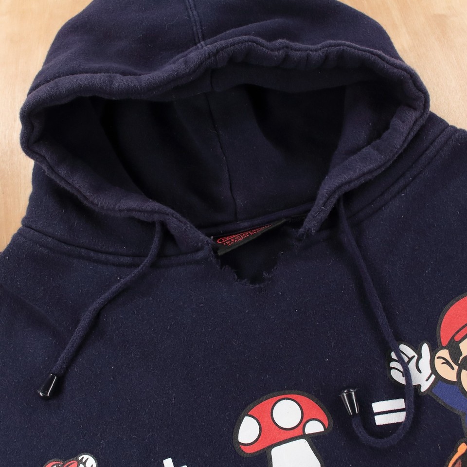 vtg y2k NINTENDO 2004 Super Mario mushroom power-up hoodie sweatshirt ...