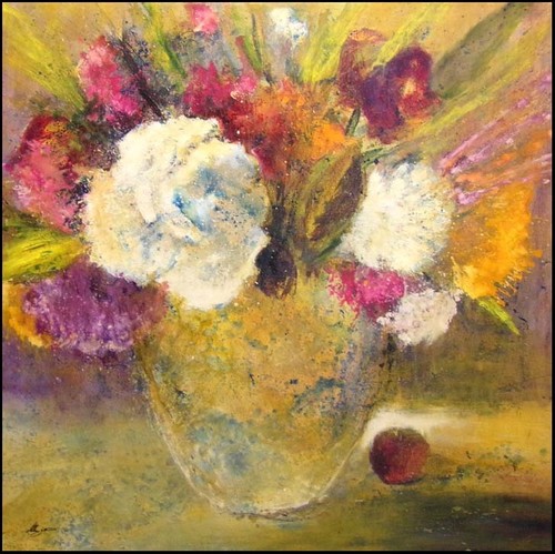 Helen Zarin Le Fleurs I Oil stretched Canvas flower Hand Signed Make an ...