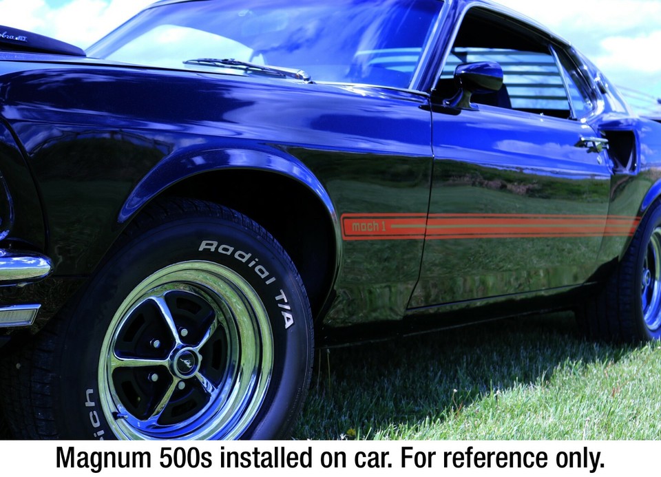 Magnum 500 Wheels Kit with Black Mustang Wheel Caps and Lug Nuts 15" X ...