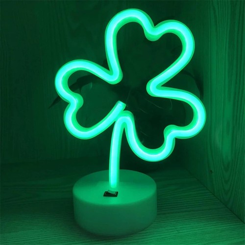 Shamrock Battery Operated/Plug In usb Clover LED Neon Signs Light up ...