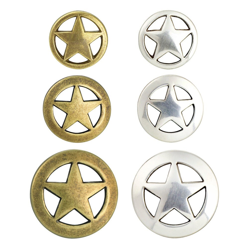 Smooth Ranger Star Screw Back Conchos | eBay