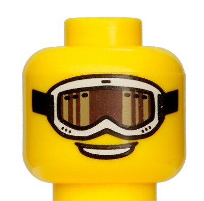 NEW LEGO - Figure Head - Town - Male Goggles Ski yellow x 1 Snowboarder ...