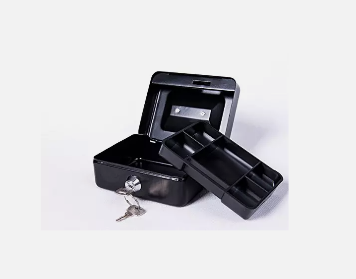 Small Fireproof Security Box Safe Chest Key Lock Money Document Cash ...