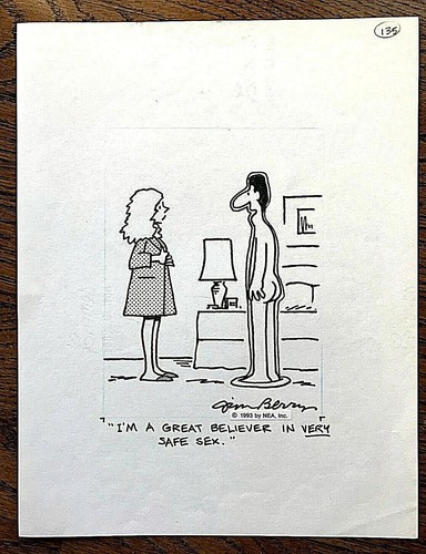 Jim Berry, "Berry's World", Original Cartoon Artwork signed, 1993, 8-1/ ...