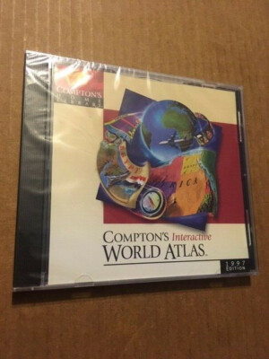 NEW/SEALED VINTAGE CD-ROM - COMPTON'S INTERACTIVE WORLD ATLAS - 1997 ...