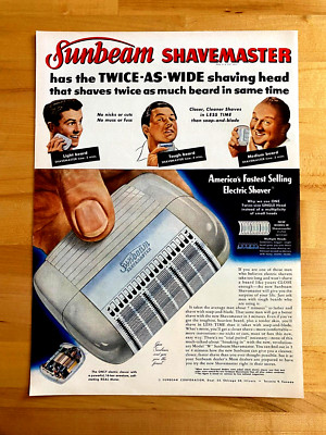 1950 Print Ad Sunbeam Shavemaster 10"x14" | eBay