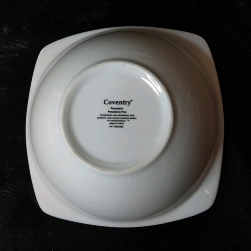 Coventry Fine Porcelain Gia Turquoise 4 Square Rim 6" Bowls Stylized ...