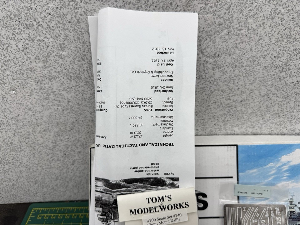 Samek Models 1/700 Waterline Series Resin & Photo-etched USS Texas Kit S700/045 | eBay